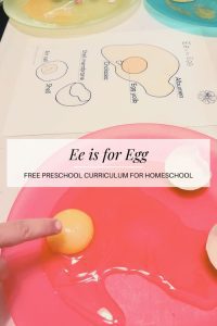 Free Ee is for Egg Homeschool Preschool Curriculum